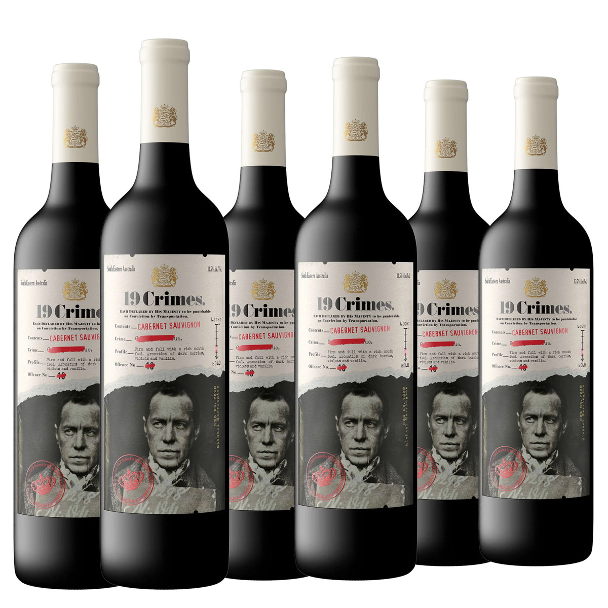 19 Crimes Cabernet Sauvignon 75cl x 6 Bottles — The Liquor Shop Singapore