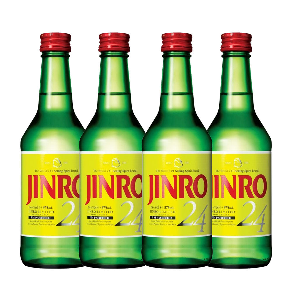 Jinro Soju 24 ABV 24% 375ml x 4 Bottles — The Liquor Shop Singapore