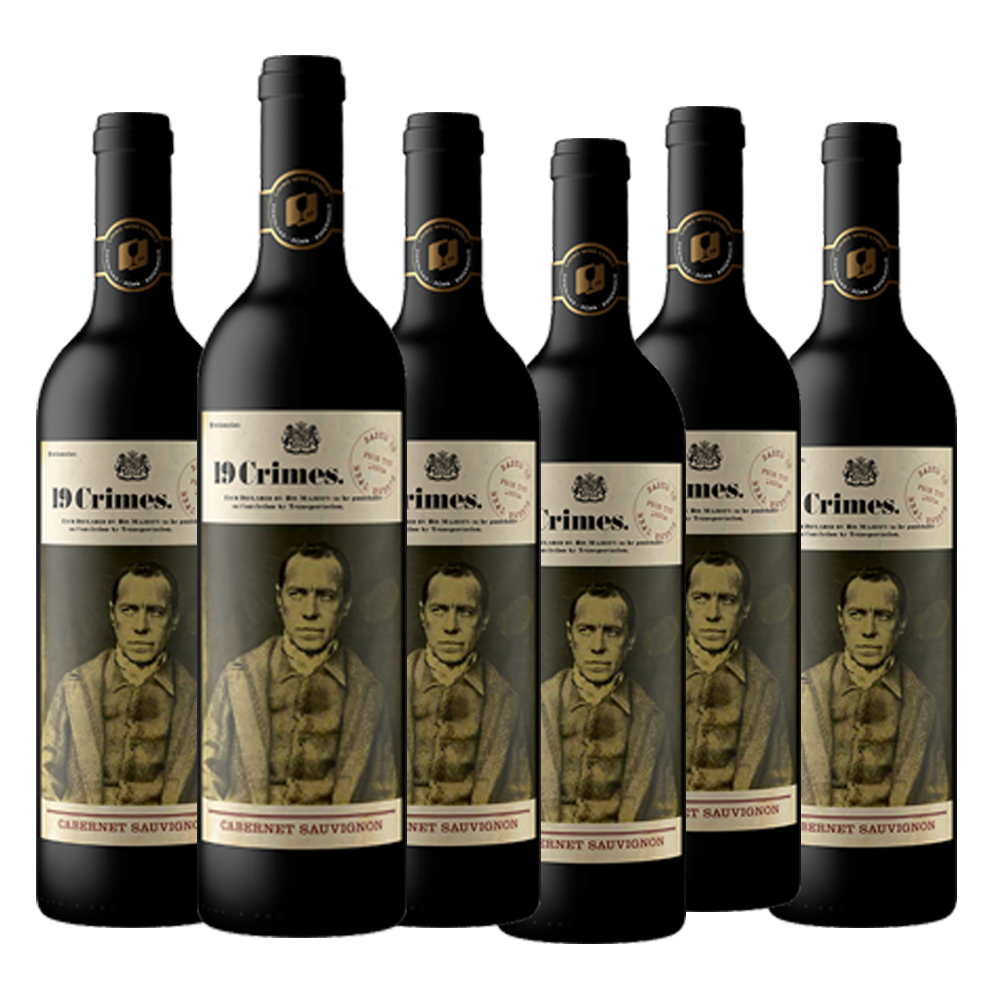 Bundle of 6 Bottles 19 Crimes Cabernet Sauvignon 75cl — The Liquor Shop ...