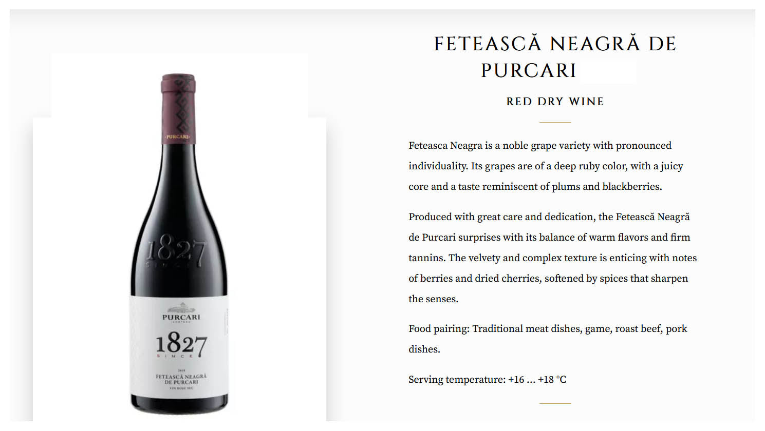 Feteasca Neagra de Purcari Red Wine 750ml — The Liquor Shop Singapore